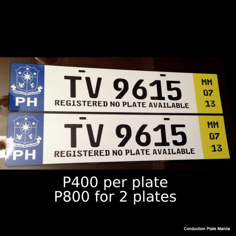 Conduction Plate Manila – Get a proper plate for your new car