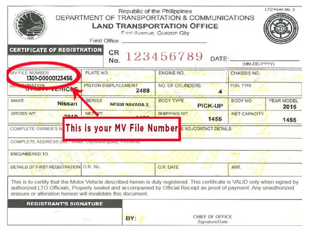 Location of MV File Number – Conduction Plate Manila